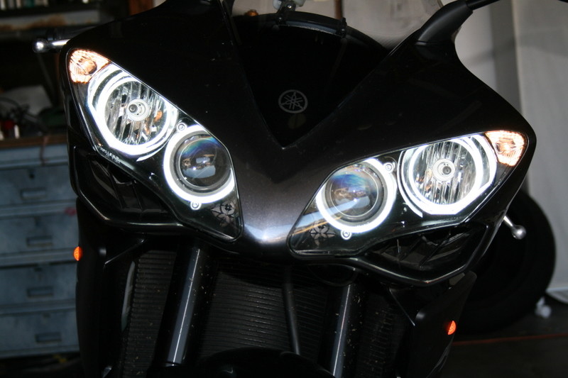 Yamaha R1 YZF R6S 1998-2019 CCFL Halo Angel Demon Eyes Glass Kit Light ...