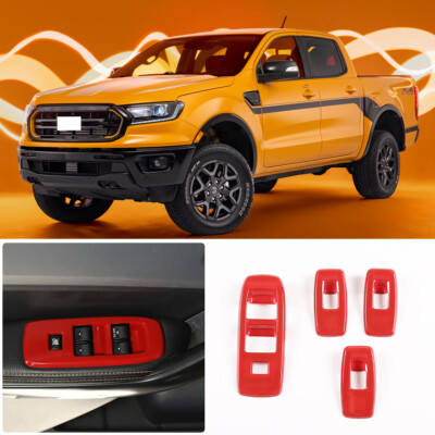 For Ford Ranger 2015-2022 T6 T7 Red Window Lift Switch Button Cover ...