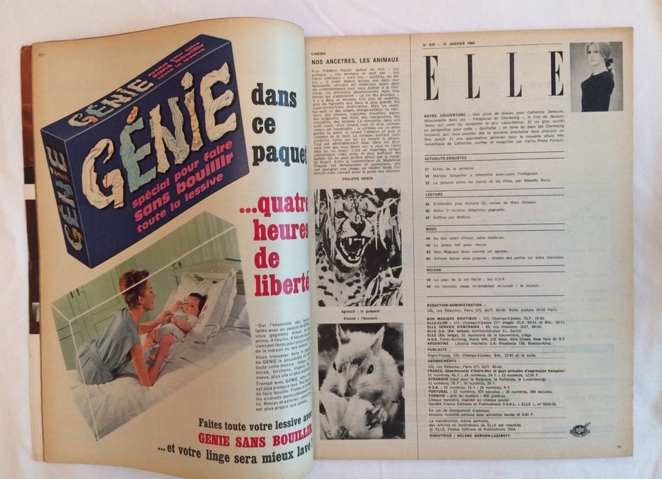 ELLE Magazine (Jan 1964) - CATHERINE DENEUVE - French | eBay UK