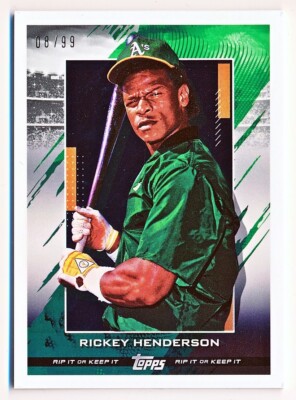 2020 Topps RIP Rickey Henderson Unripped Rip Card #86 (xx/99) - QTY ...