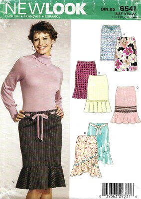 New Look 6541 Box Pleat Hem, Cascade & Trumpet Skirts Sz 10-22 UNCUT ...