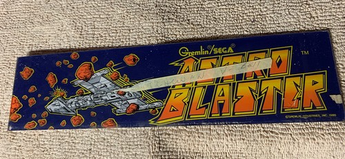 24-6” original Astro Blaster Sega plexiglass arcade game sign marquee ...