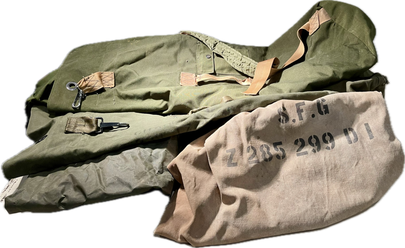 Set Of 5 Vintage US Army Military Bags - Gem