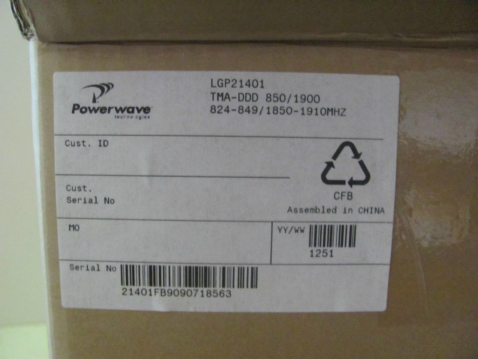 POWERWAVE LGP21401 TMA-DDD 850/1900 824-849/1850-1910MHZ | eBay