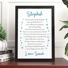 Personalised Step Dad Birthday Poem Gifts for Best Stepdad Stepmum Him ...