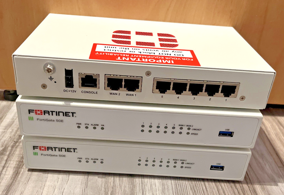 3 x Fortigate Fortinet FGT50E Firewall 50e Security VPN With UK Power ...