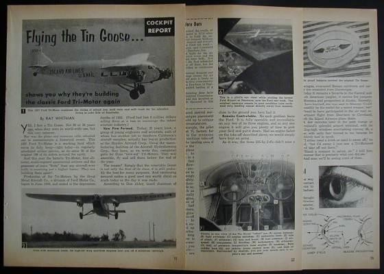 Ford Tri Motor 1958 Cockpit Test Report Stout Tin Goose | eBay