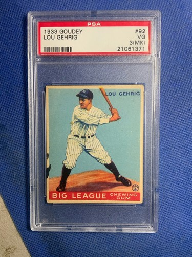 1933 Goudey Lou Gehrig Rookie Card Graded PSA 3(MK)Eye Appeal &color | eBay