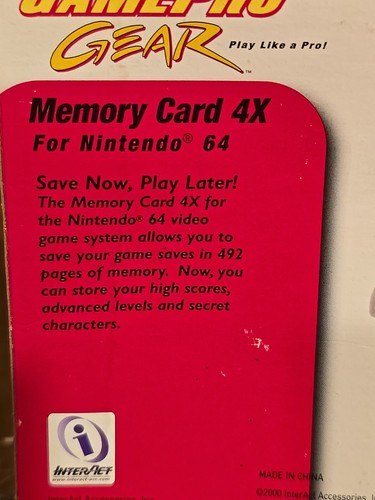 Game Pro Gear Memory Card 4x For Nintendo 64, New In Box, Pair Of 2 | eBay