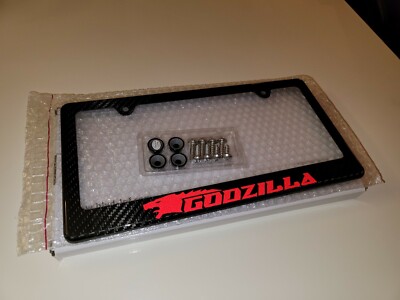 (Red) Godzilla GTR 100% Carbon Fiber License Plate Frame Premium | eBay