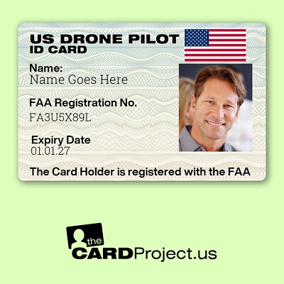 Drone Pilot ID Card – FAA Registration, Expiry Date, Personalized ...
