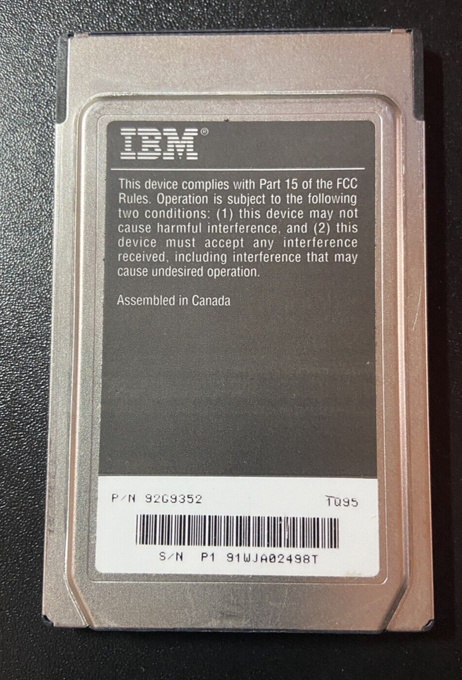 Vintage IBM PCMCIA Auto 16/4 Token Ring PC Card Credit Card Adapter | eBay