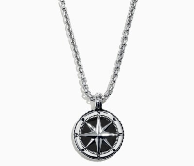 effy Men’s Sterling Silver Onyx Compass Pendant | eBay