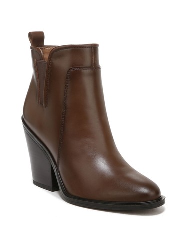 FRANCO SARTO Womens Whiskey Brown Back Pull-Tab Gamble Leather Booties ...
