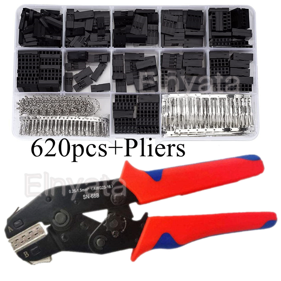 620/560pcs 2.54mm Dupont Wire Cable Jumper Header Connector Kit & M/F ...