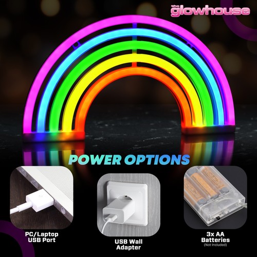 Colourful Rainbow LED Neon Light Stand Wall Bar Lamp Home Nursery ...