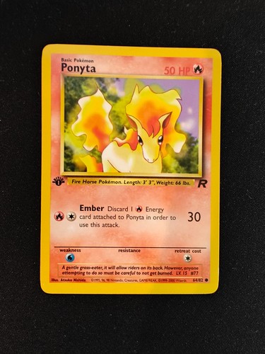 Pokémon TCG Ponyta 64/82 1st Edition Team Rocket LP | eBay