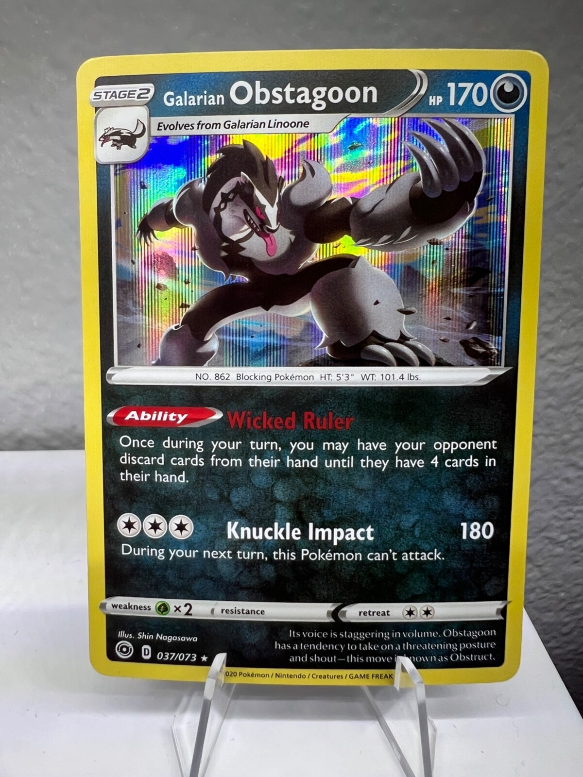 Galarian Obstagoon 037/073 - Champions Path - Holo Rare - Pokemon Card ...