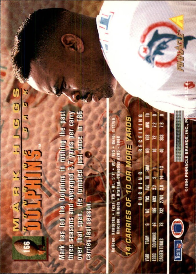 1994 Pinnacle #166 Mark Higgs - NM | eBay