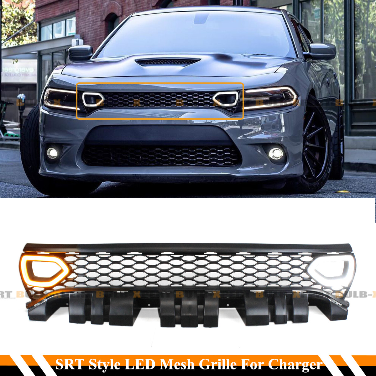 FOR 2015-23 CHARGER R/T SCAT PACK SRT SWITCH BACK DRL DUAL LED MESH ...