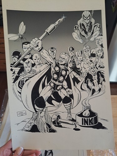 Spiderman Edge Comics Ink Sketch By Mike Machlan 11 X 16 Original (Luke ...