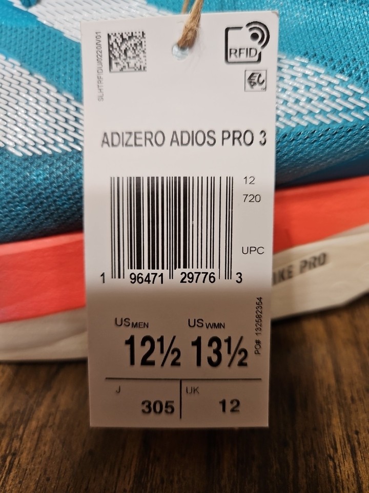 adidas ADIZERO ADIOS PRO 3 M Running shoes ID8468 Men's US Size 12.5 | eBay