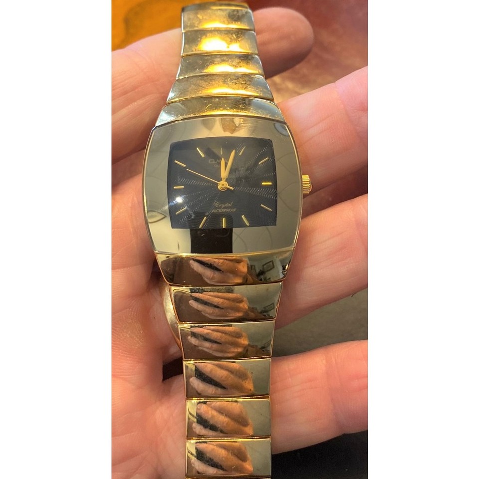 Men's 33mm Gold Tone Qmax Crystal Watch, H8793 | eBay