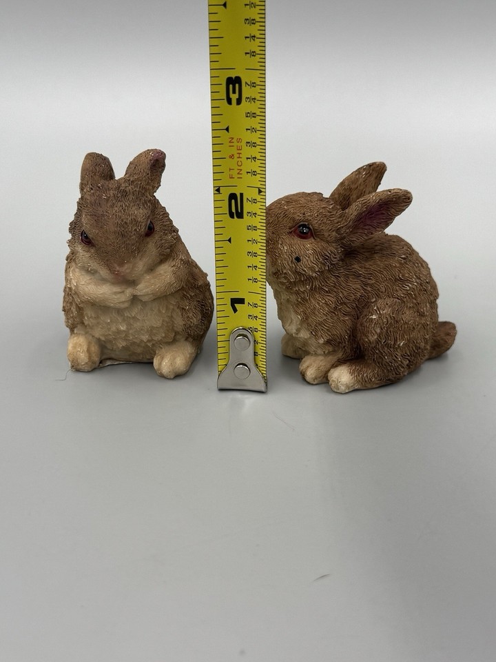 Ganz Miniature Chubby Bunny Rabbit Hare Figurines Resin Set Of 2 READ ...