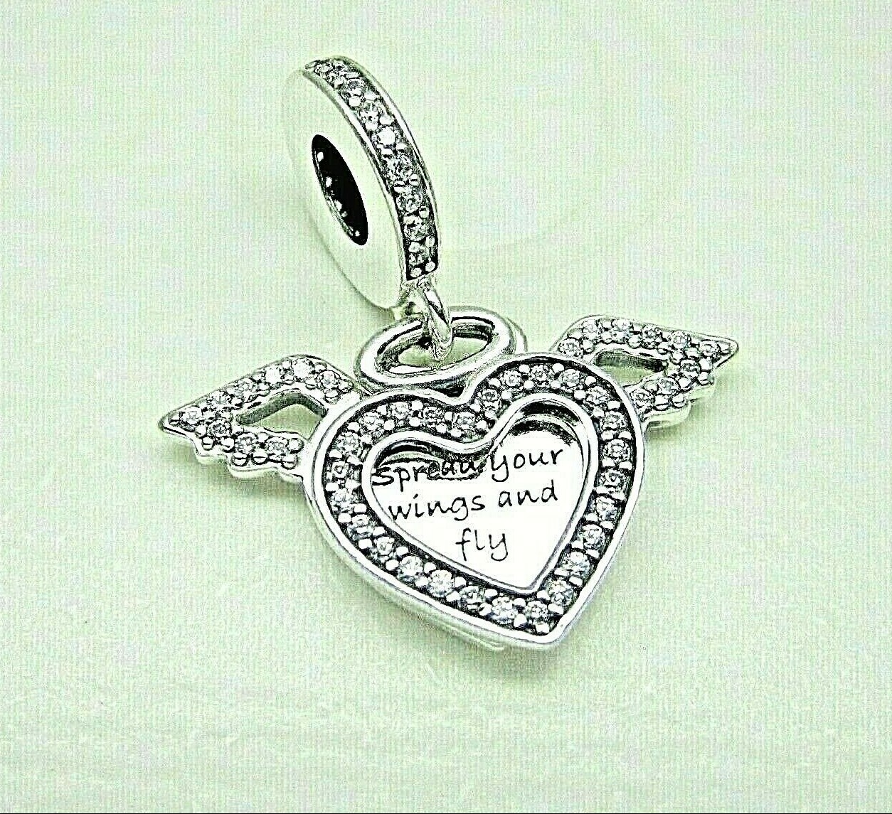PANDORA Heart and Angel Wings Dangle Charm - 798485C01 for sale online ...