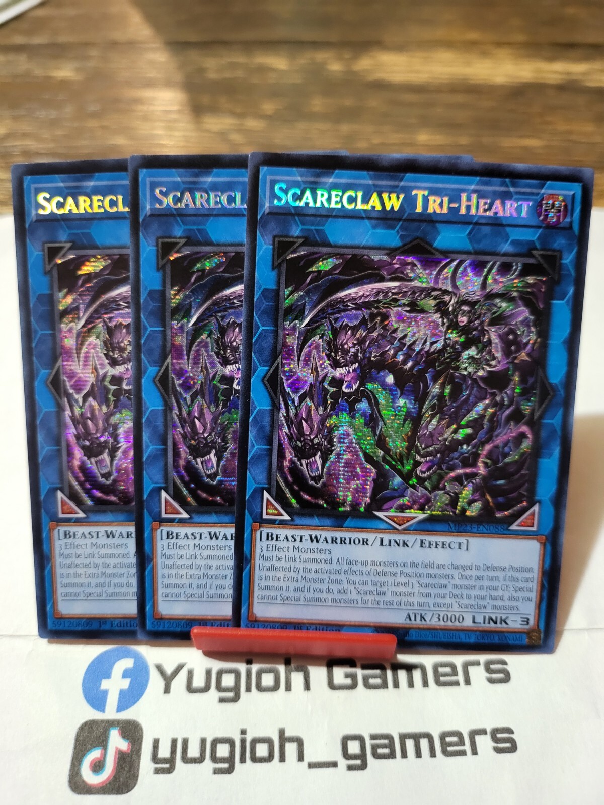 Yu-Gi-Oh Scareclaw Tri Heart X3 MP23 1st Edition Secret Rare Light ...