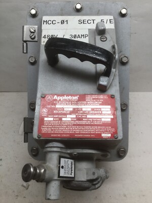 Appleton EBR3034EH30 EBR Receptacle W/Circuit Breaker 3 Phase 30 AMP ...