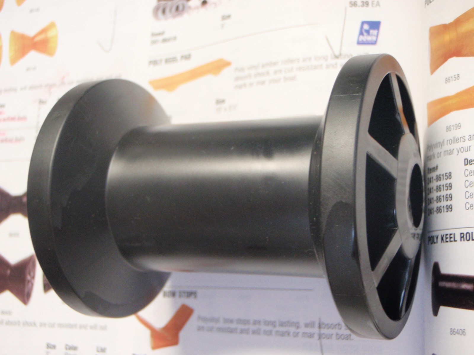 BOAT TRAILER SPOOL ROLLER 4 INCH 241 86406 BLACK POLY VINYL HULL SAVER ...