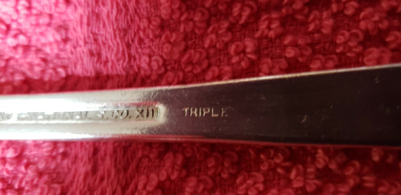 Vintage International Silver Co. XII Triple Silver Fork Early 1900s 7 ...