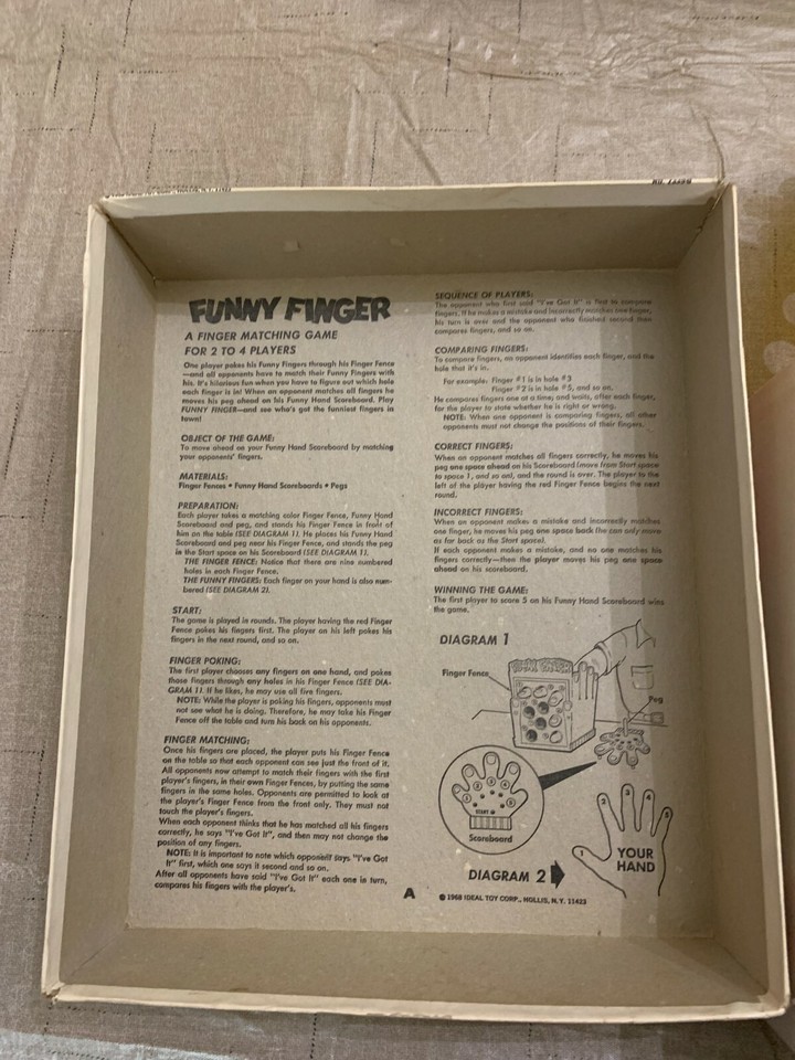 Vintage 1968 Ideal Funny Finger Game | eBay