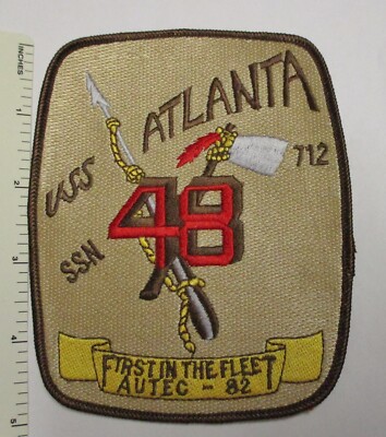 US NAVY SUBMARINE PATCH USS ATLANTA SSN-712 AUTEC 1982 FIRST in FLEET ...