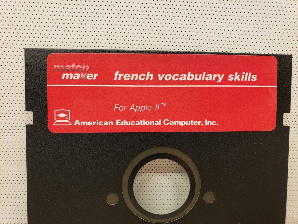 Vintage Match Maker French Vocabulary Skills Apple II 5.25" Software ...