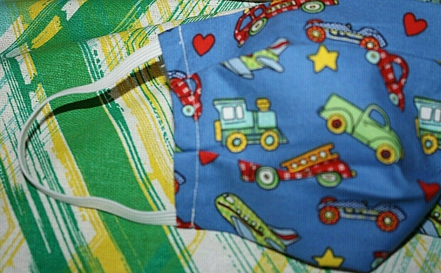 Train Face Mask Child Size Cotton Plane Car Truck 2 Layers Fabric ...