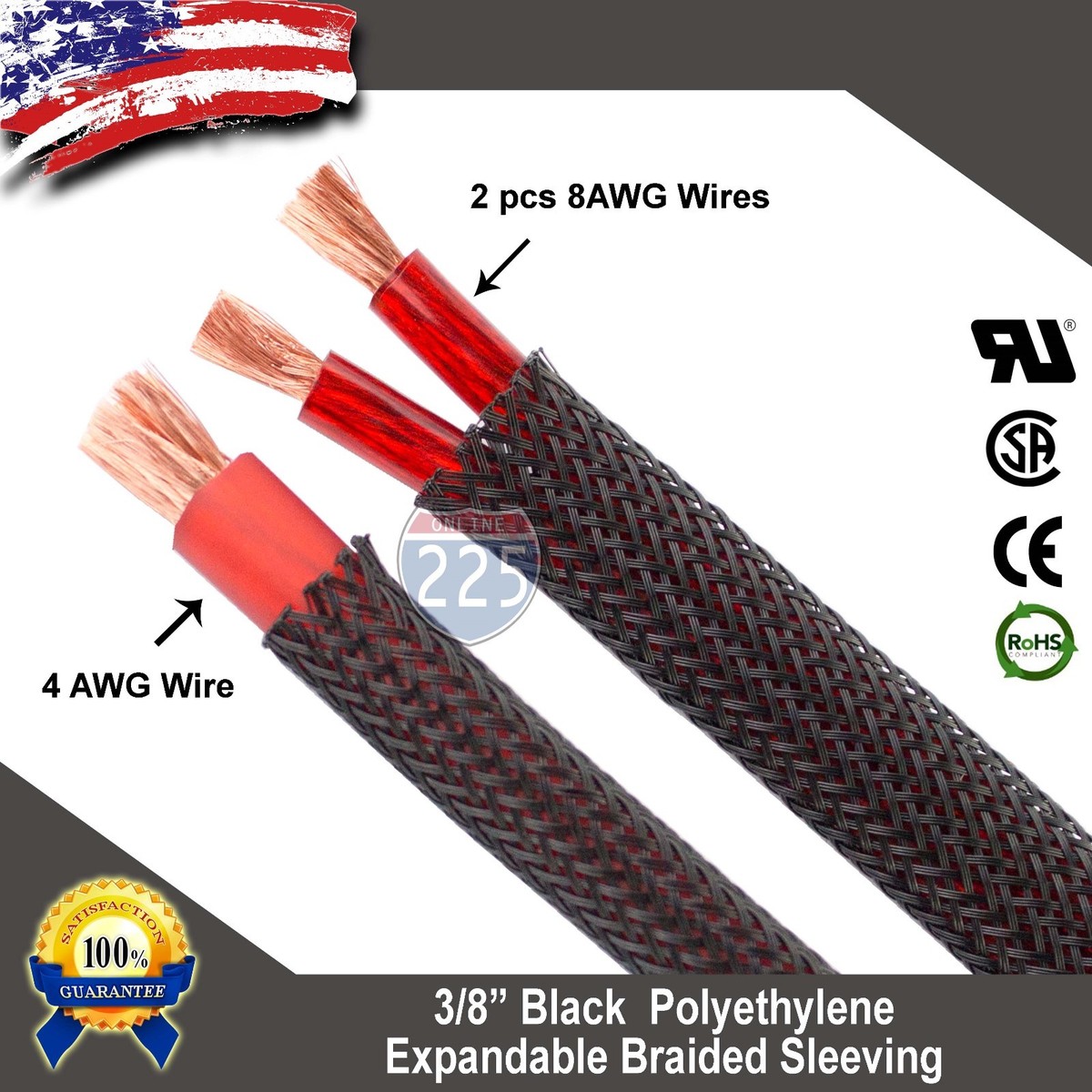 Wire Loom Expandable Braided Sleeving - Custom Cable And Wire 1/4 Wire Loom