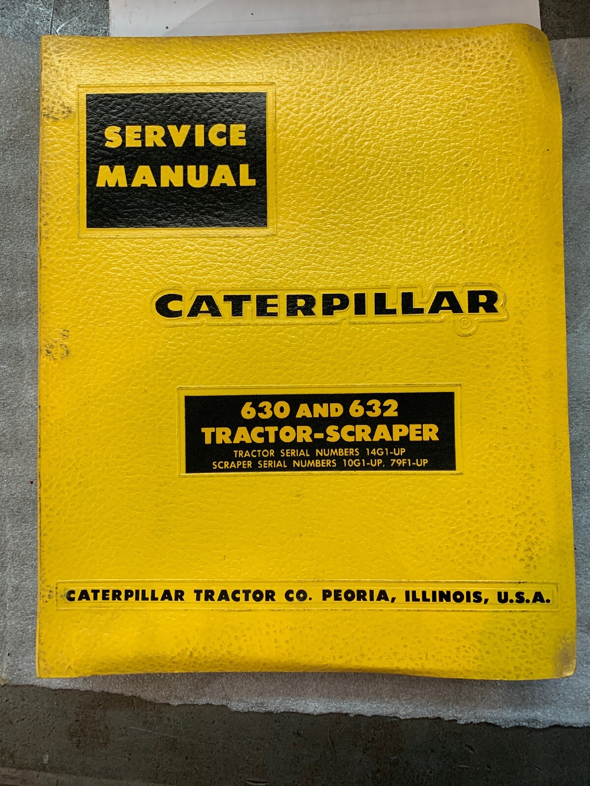 CATERPILLAR CAT 630 632 SCRAPER TRACTOR SERVICE MANUAL S/N 14G 10G 79F ...