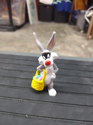 Vintage Sylvester Cat Easter Bunny Suit PVC Figure 1999 Egg Basket ...
