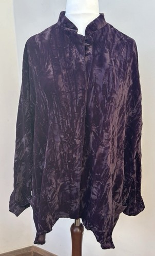 Terry Macey Silk Blend Crushed Velvet Purple Shirt Jacket Size M | eBay UK