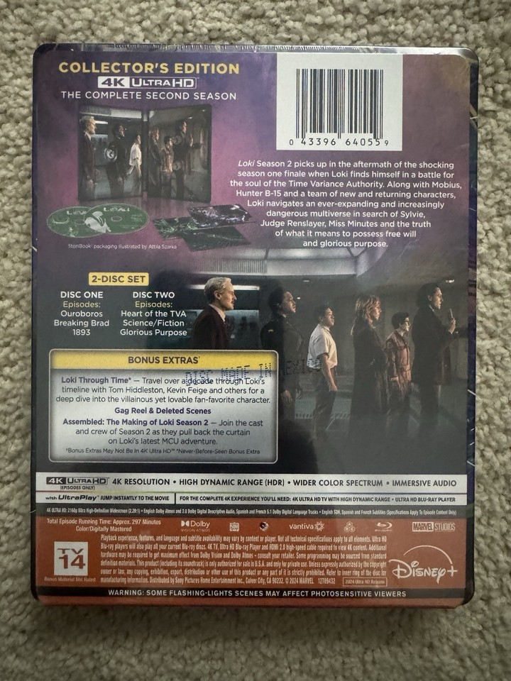 Loki: The Complete Second Season Steelbook (4K UHD+Art Cards) Factory ...