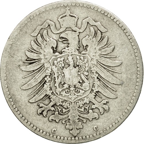 Münze, GERMANY - EMPIRE, Wilhelm I, Mark, 1875, Frankfurt, SS, Silber ...