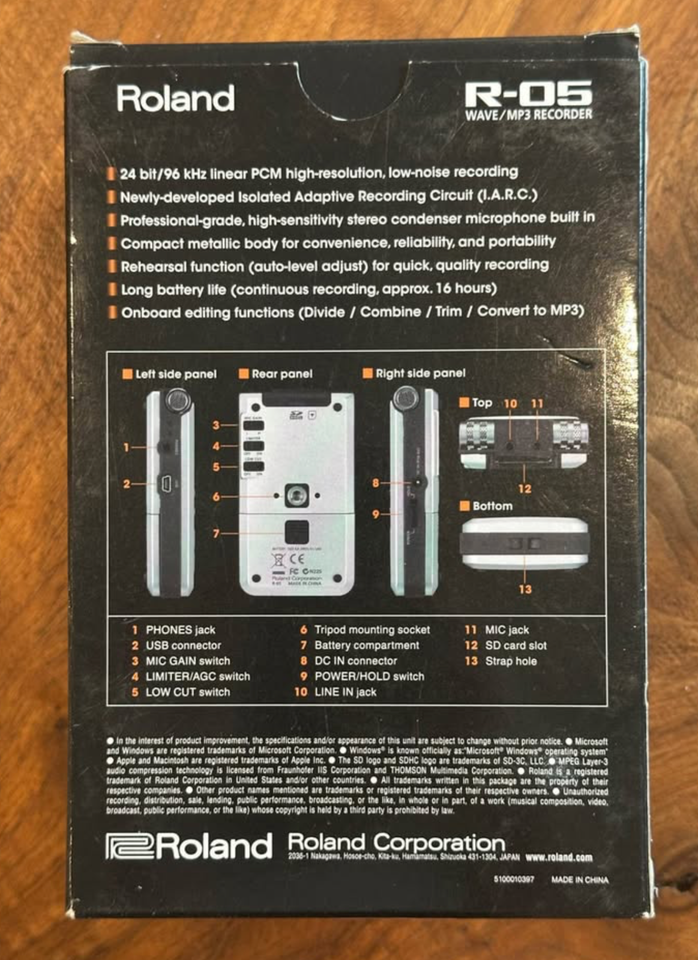 Roland R-05 Digital Multi Track Recorder 761294411605| eBay