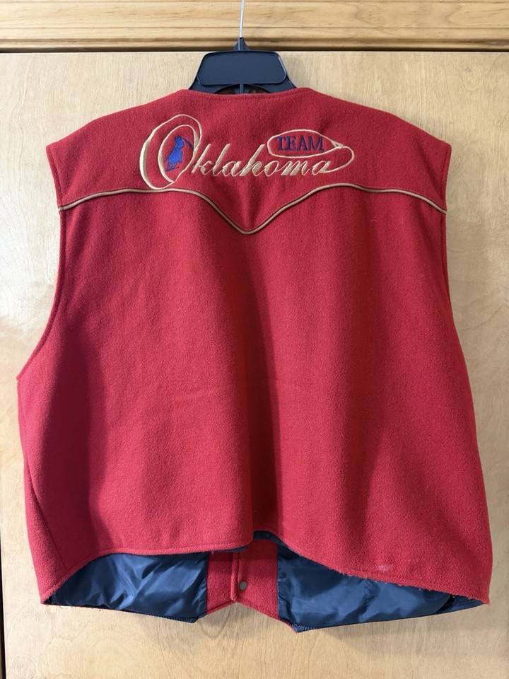 Schaefer Outfitter Wool Vest 2XL Team Oklahoma Rodeo Cowboy Western ...