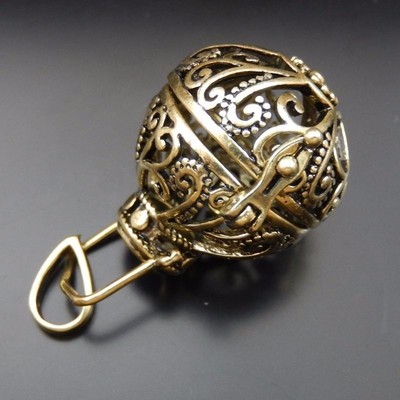2PCS Antique Bronze Alloy 25mm Floral Pearl Cage Locket Pendant Jewelry ...
