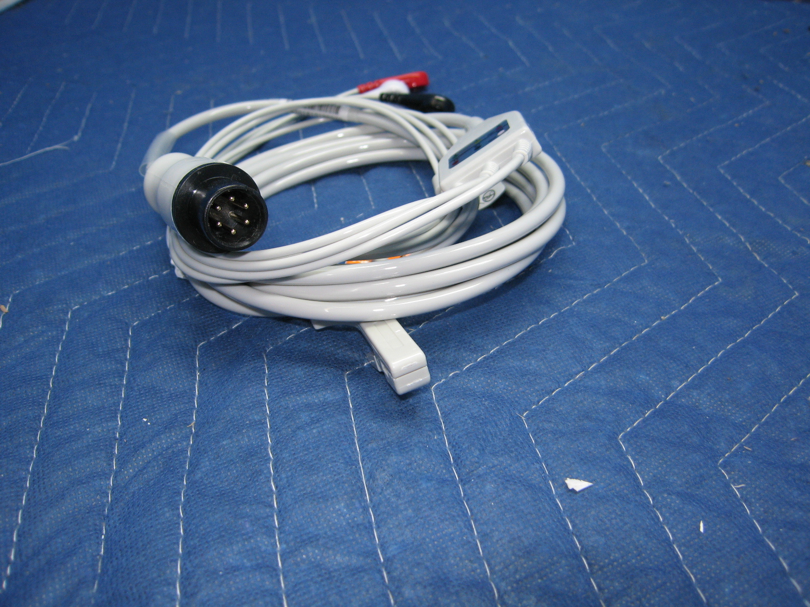 New 3 Lead EKG / ECG Cable With Snap Leads 6 Pins Fits Many Ships from ...