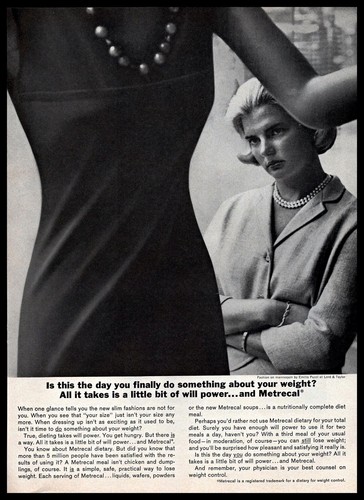 1963 Metrecal Dietary Weight Loss Mannequin B&W Vintage Photo PRINT AD ...