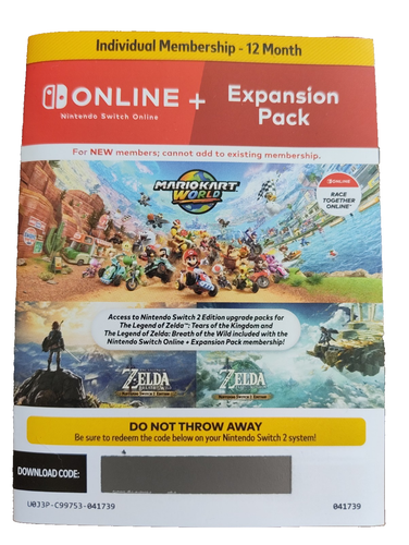 12 Months Nintendo Switch Online Membership + Expansion Pack Eshop Key ...