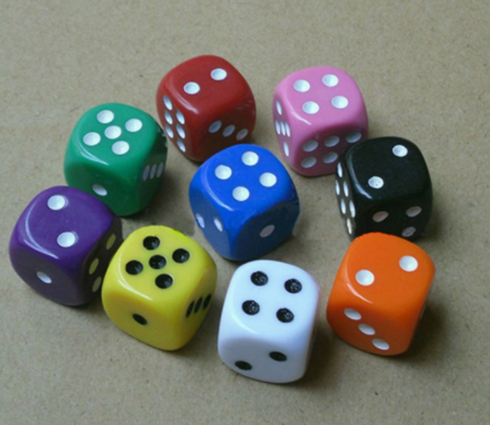 6 x 14mm Dice CHOICE OF COLOURS Games Board Game Replacement Dices ...